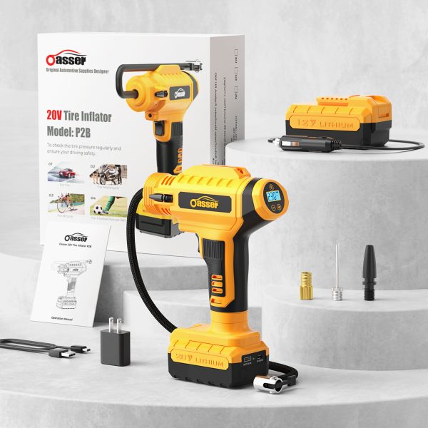 Oasser Air Compressor Tire Inflator Portable 20V Cordless Tire Pump for ...