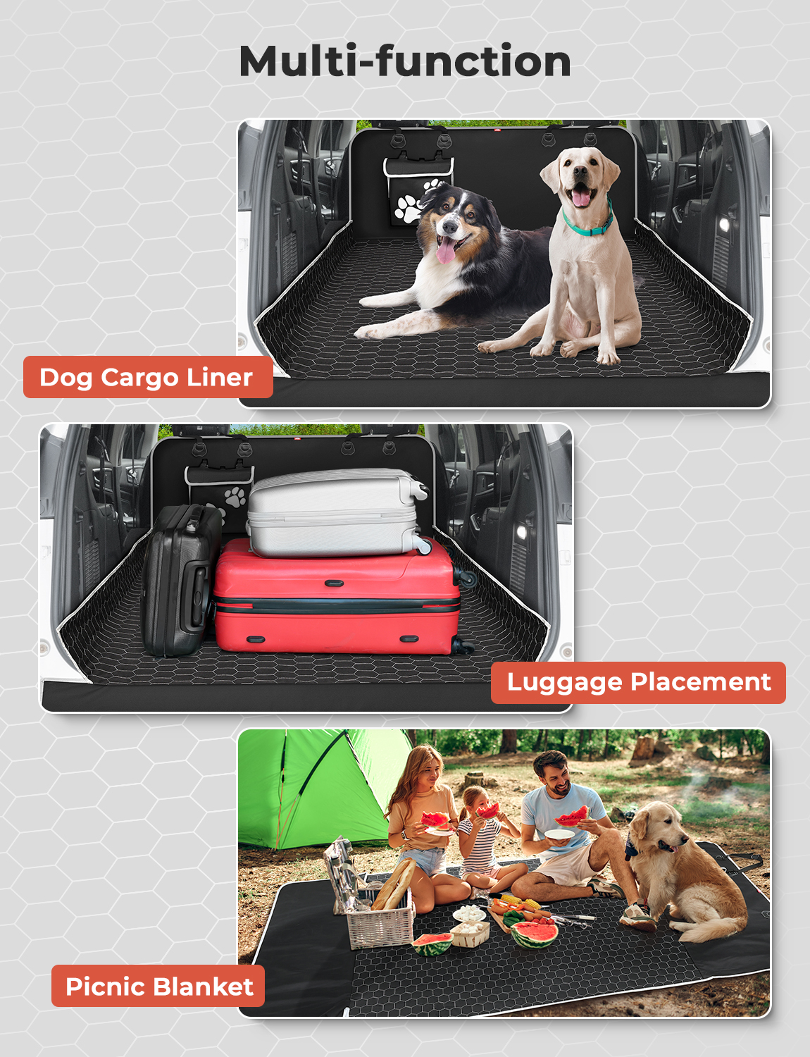 Oasser SUV Cargo Liner for Dogs Large Cargo Liner for SUV Waterproof ...