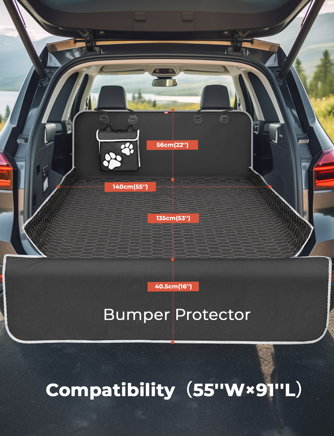 Oasser SUV Cargo Liner for Dogs Large Cargo Liner for SUV Waterproof ...