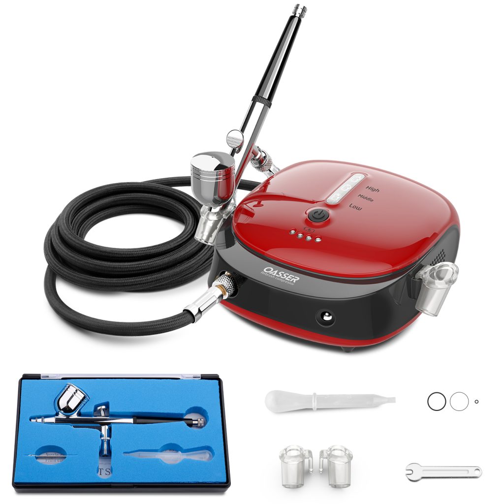 Oasser Airbrush Compressor Kit, Dual Action Airbrush Suit with ...