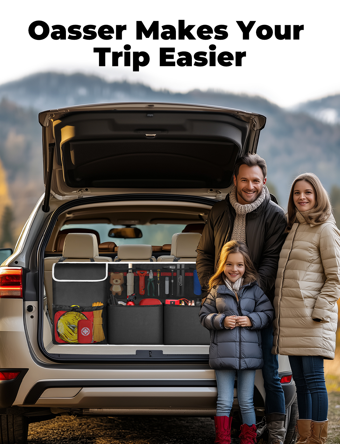 Oasser Car Boot Organiser, Car Boot Organiser Storage with 8 Different ...