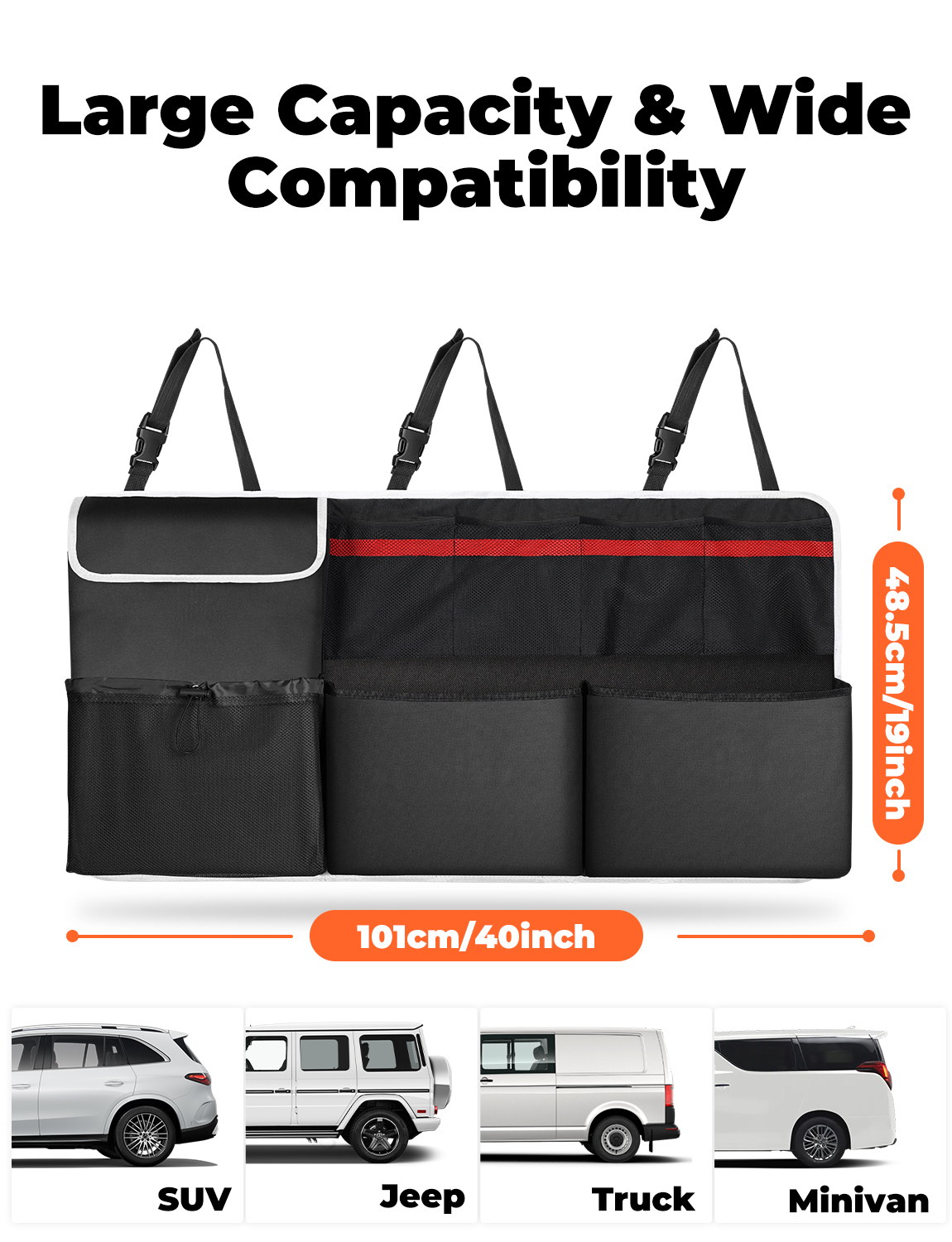 Oasser Car Boot Organiser, Car Boot Organiser Storage with 8 Different ...